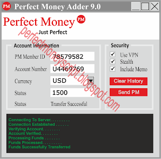 PERFECT MONEY ADDER: PERFECT MONEY BALANCE GENERATOR