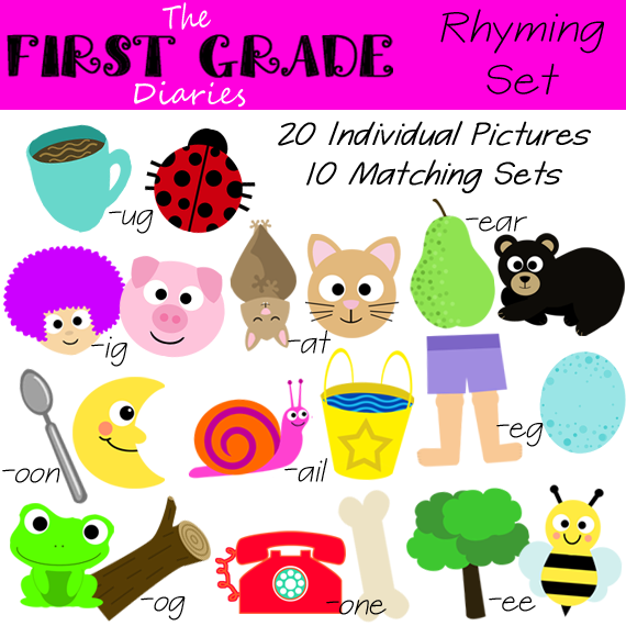 The First Grade Diaries: ABC Phonics & Rhyming Words Clip Art Sets!