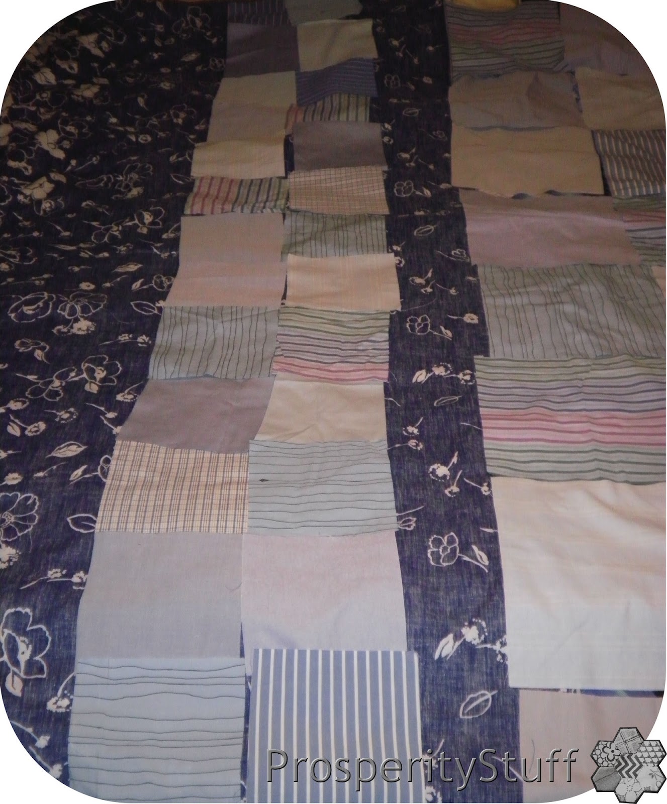 ProsperityStuff Quilts: Quilting on the Scrappy Shirt Quilt ...