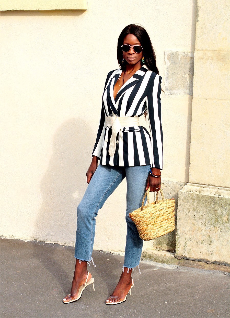Le blazer rayé - Styles by Assitan. Blog mode. French style blogger
