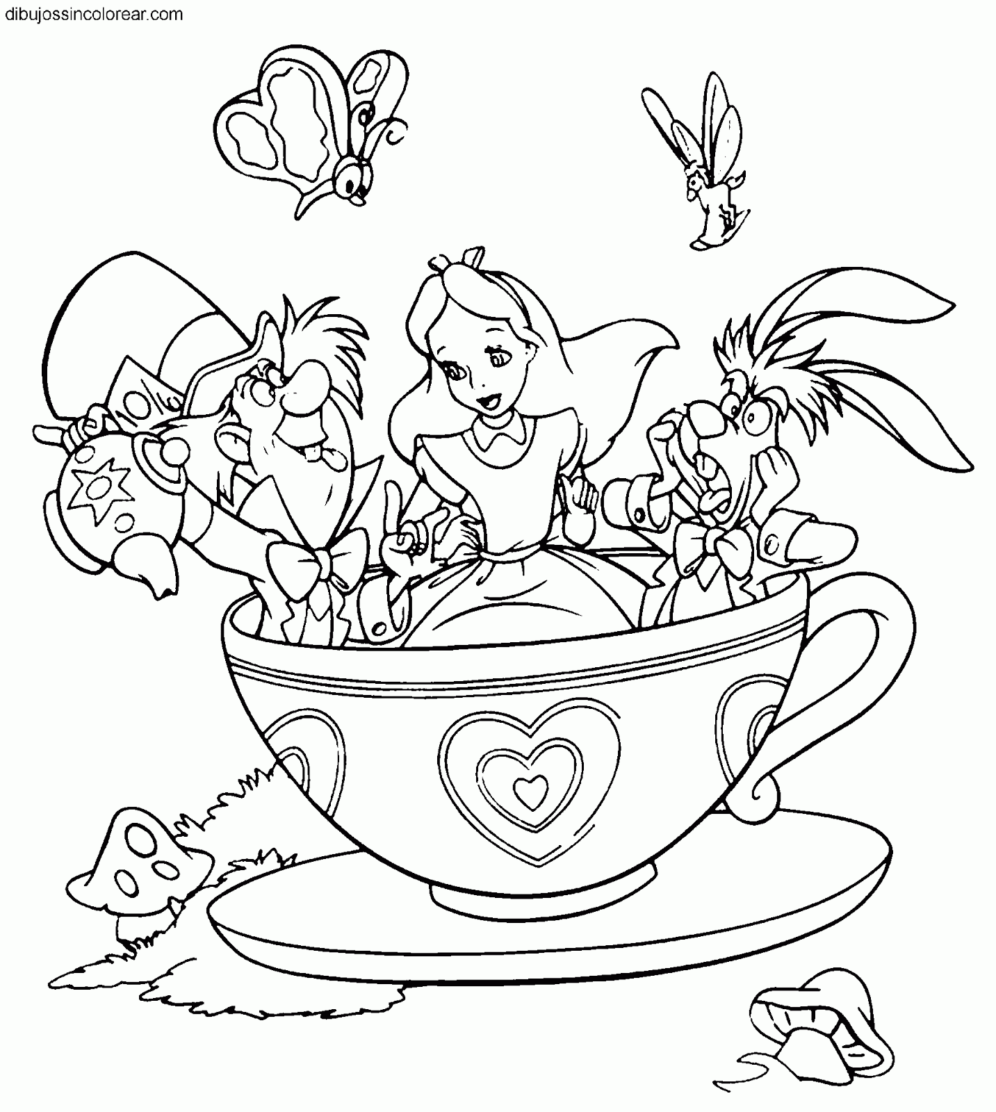 Dibujos de Alicia de Alicia en el País de las Maravillas (Princesa Disney) para Colorear