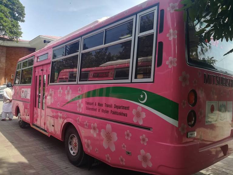 Pink bus service for women - Entertainment