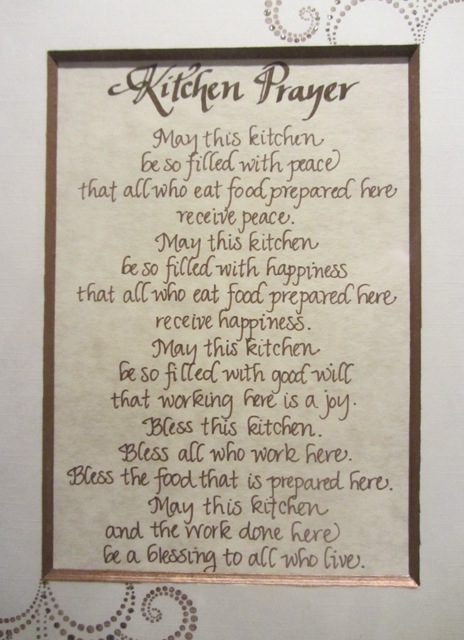 2 Hearts B 1 Designs: {Calligraphy Monday} Kitchen Prayer
