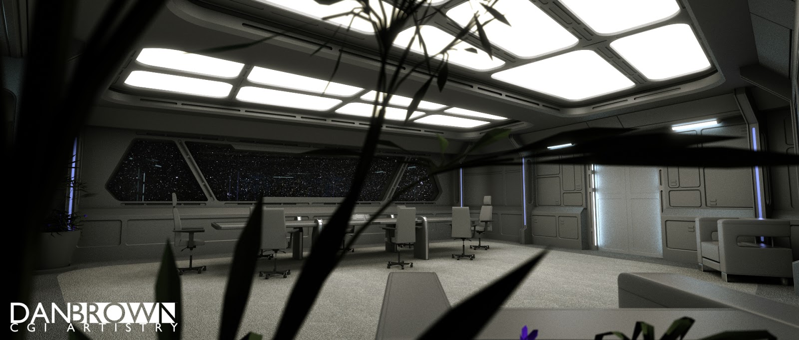 Dan Brown CGI | Sci-fi Art: Adamant Interior Conference Room WIP