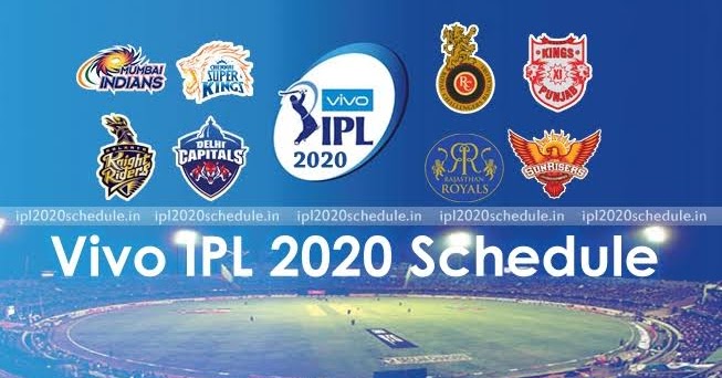 VIVO IPL 2020 Time Table schedule Team Name Venue Match time Download