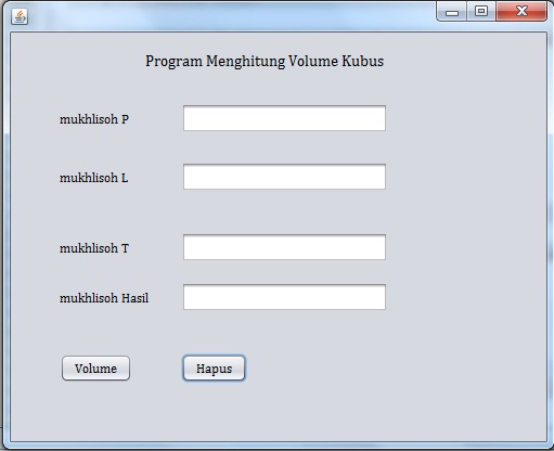 Saling Memberi Karena Alloh: Cara Membuat Program Aplikasi Menghitung Volume Babgun Ruang Kubus ...