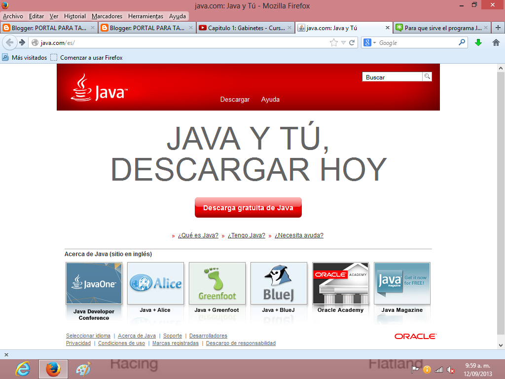 PORTAL PARA TAREAS: Como Instalar Java en Nuestro Equipo