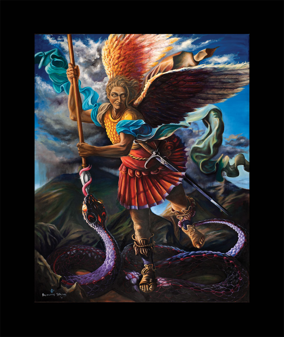 St.Michael subduing the devil painting: St.Michael. The history