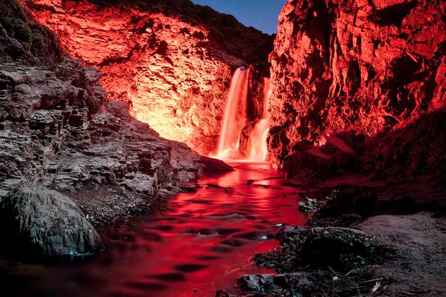 Neon Waterfalls from around the world