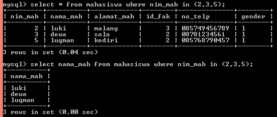 PENGENALAN OPERATOR DASAR SQL