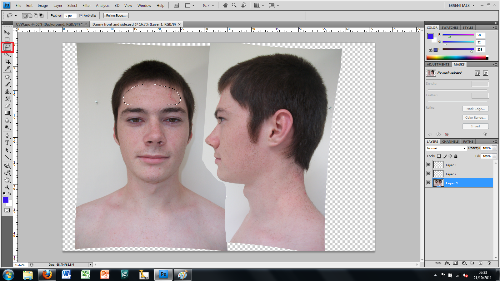 Virtual Environments: Creating the face bitmap