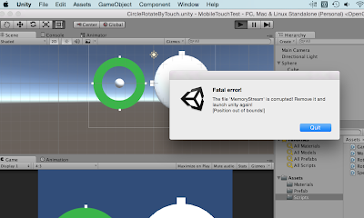 New 2 Unity3D: Fatal error! The file 'MemoryStream' is corrupted! (Unity 5.3.2 on OSX 10.10.5)
