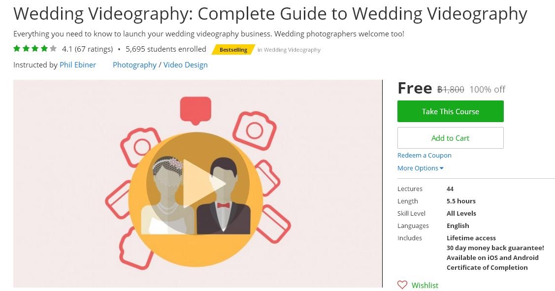 Wedding Videography: Complete Guide to Wedding Videography (100% off) - Course Learning Review