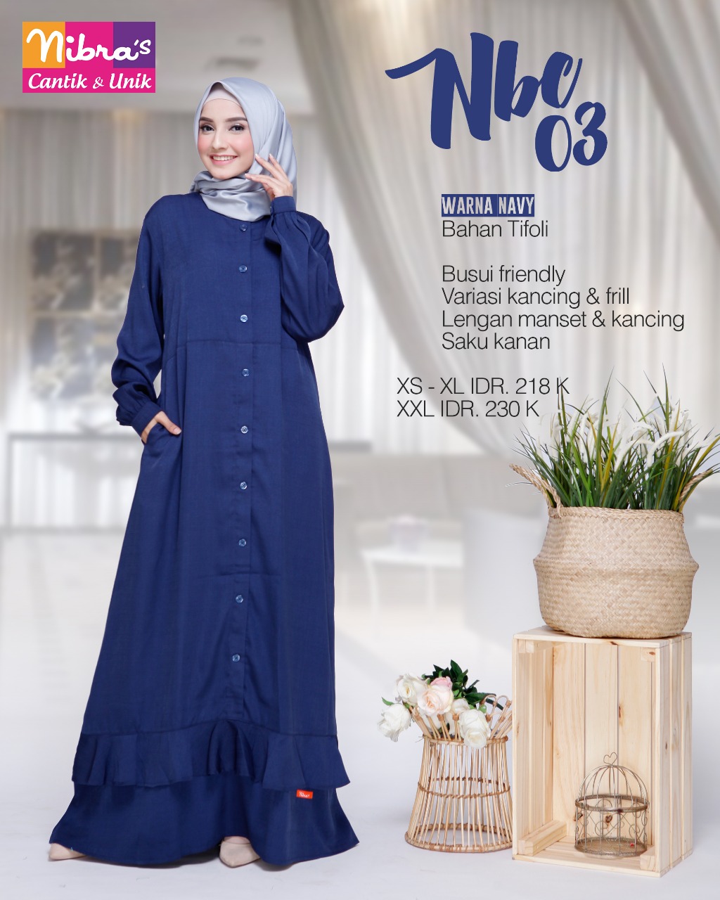 KOLEKSI GAMIS NIBRAS BASIC TERBARU NBC 03 NEW COLOR