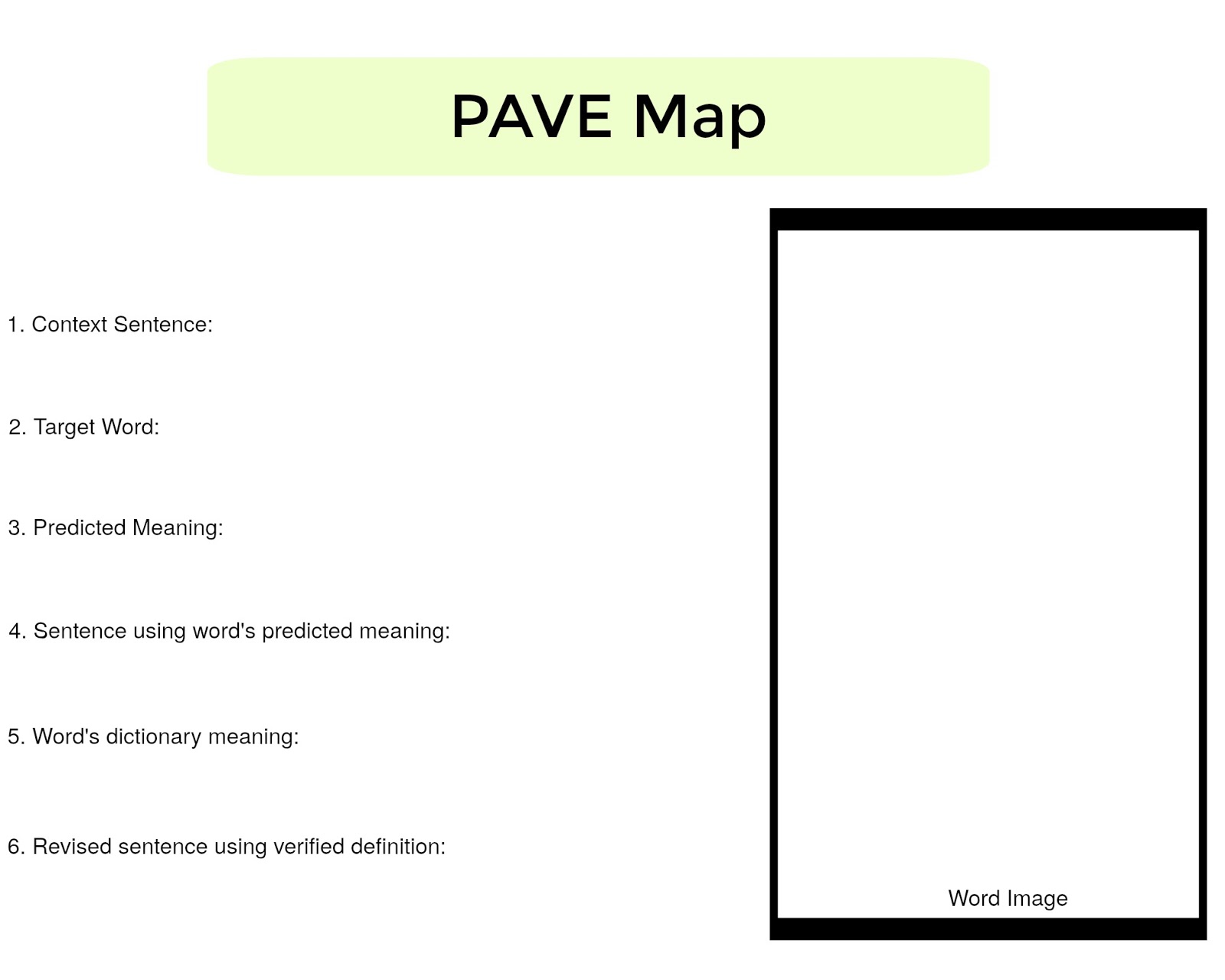 PAVE Map Worksheet free worksheet