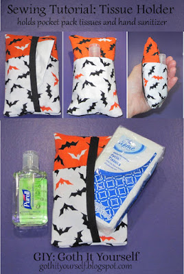 GIY: Goth It Yourself: Sewing Tutorial for Pocket Pack Tissue Holder