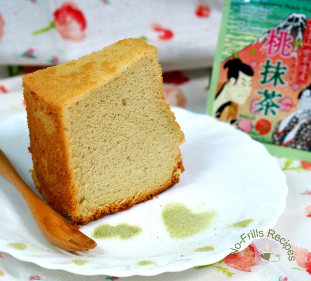 Japanese Peach Tea Chiffon Cake ~ 日式桃抹茶戚风蛋糕