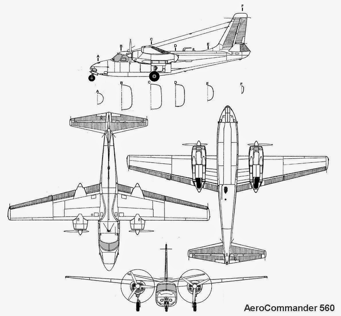 AIRPLANE SCALE MODELKIT: AERO COMMANDER 680FL