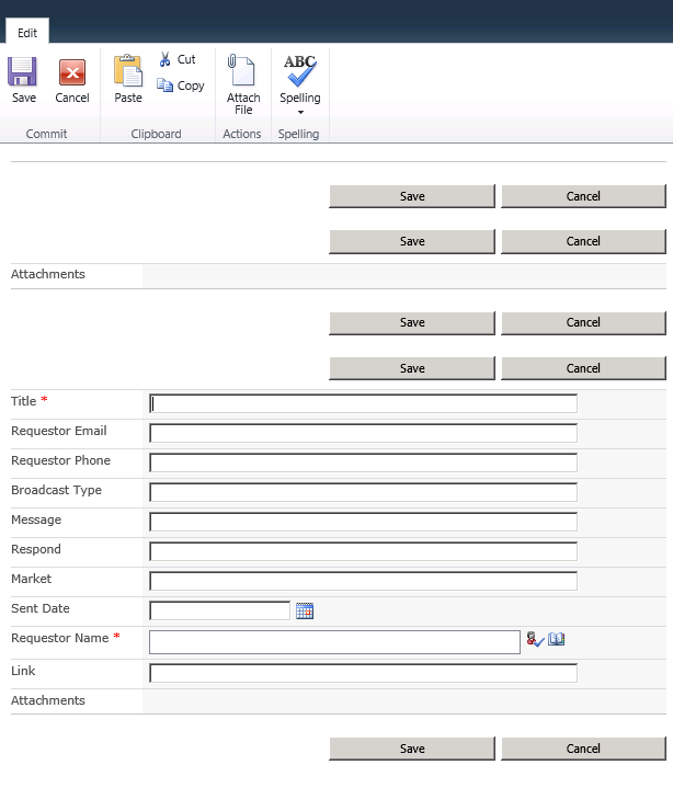 Sharepoint Posts Fixing Multiple Save Cancel Buttons And Attachments Fields On Add Edit