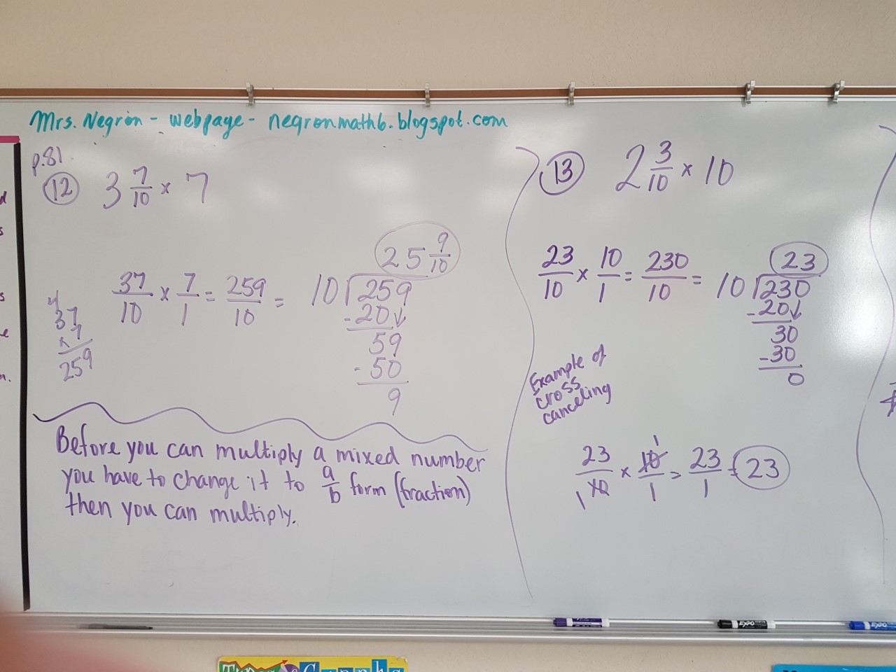 Mrs. Negron 6th Grade Math Class: Lesson 4.1 - Multiplying Fractions ...