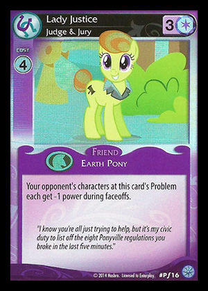 My Little Pony Lady Justice, Judge & Jury Premiere CCG Card | MLP Merch
