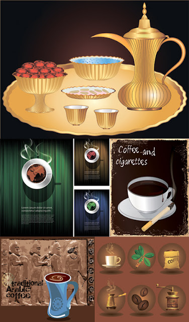 Quality Graphic Resources: Stock Vectors - Arabic Coffee Set