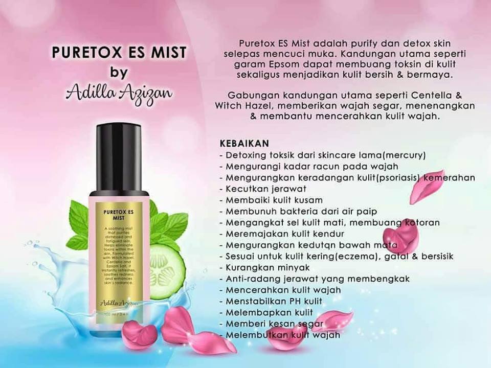 PURETOX ES MIST by ADILLA AZIZAN ORIGINAL MURAH | Harga Murah Original ...
