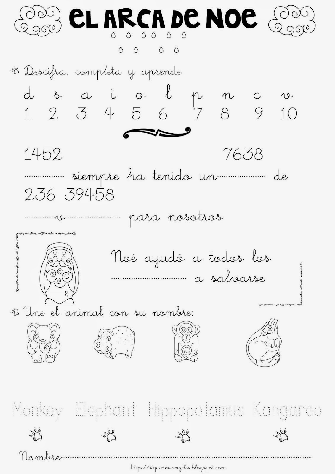 ERLIJIOKO IRAKASLEA: EL ARCA DE NOÉ: ACTIVIDADES