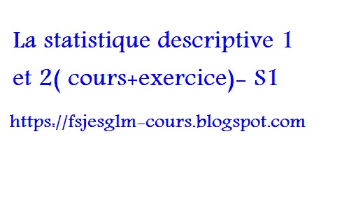 cours de statistique descriptive semestre 1 pdf