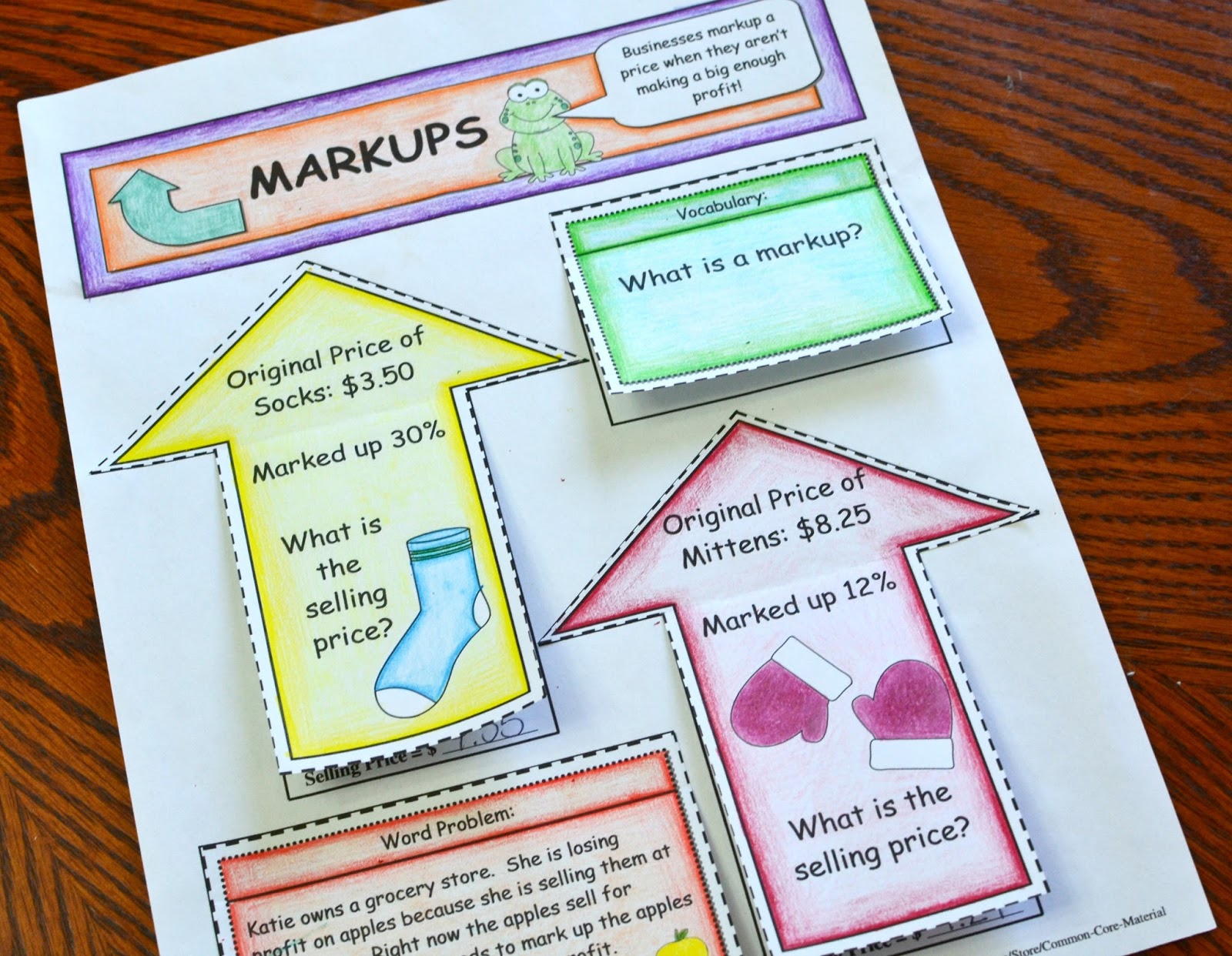 Math in Demand: Markup Foldable