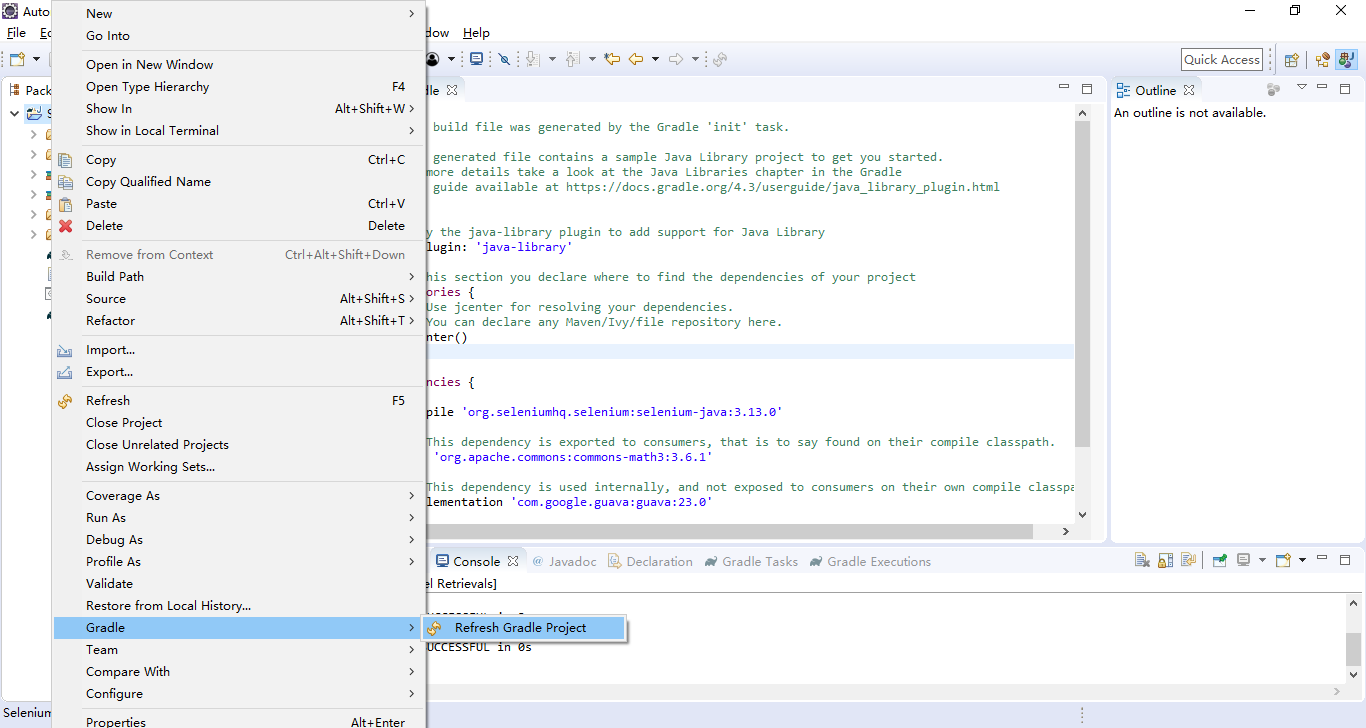 Simple Java Automation Configure Selenium Webdriver Using Gradle In Eclipse
