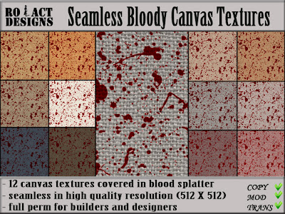 Ro!Act Designs: Ro!Act Designs 12 Seamless Bloody Canvas Textures