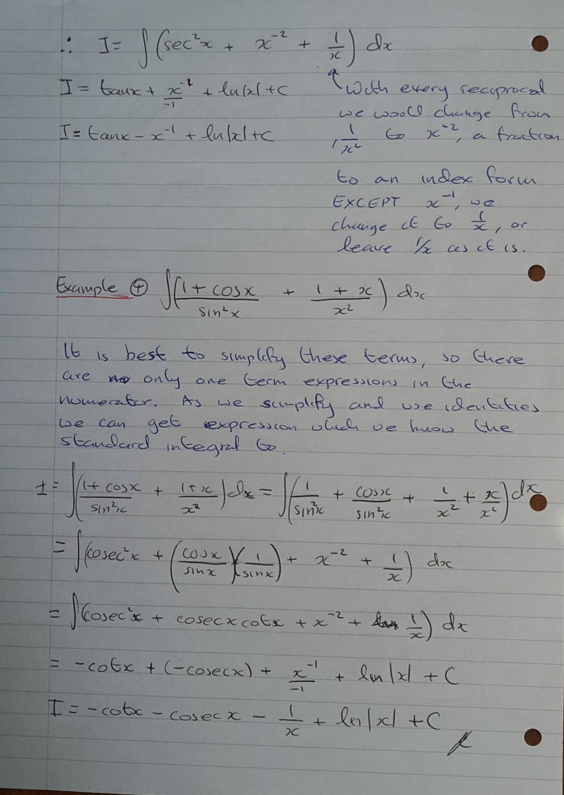 A Level Maths Notes: A2 Integration II: Examples
