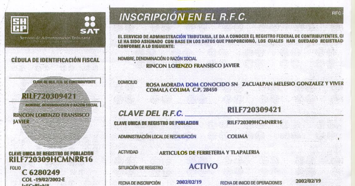 Derecho Mercantil: CEDULA DE IDENTIFICACIÓN