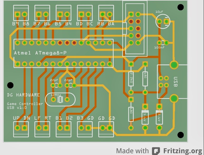 Le blog de Mr. T: GAME CAB 1.0 - Game Controller USB - Schéma