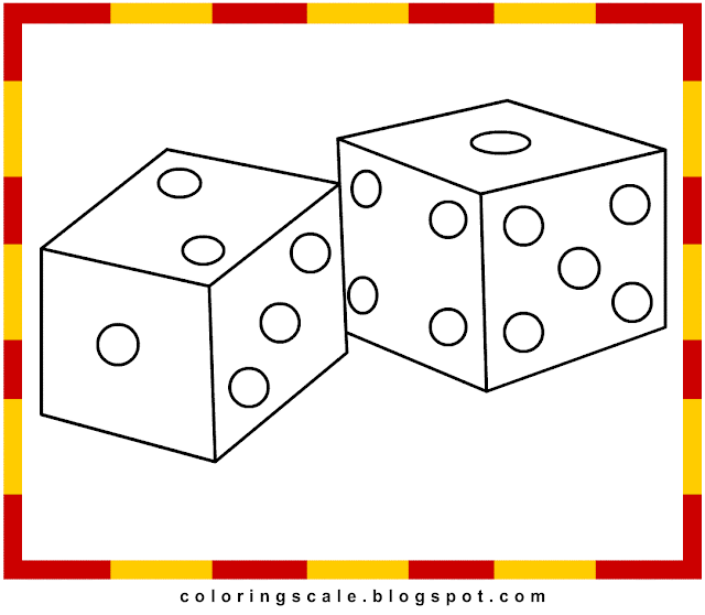 Dice Coloring Sheet