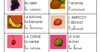 Delfynus - Une maitresse qui vous veut du bien: Lexiques Fruits et Légumes