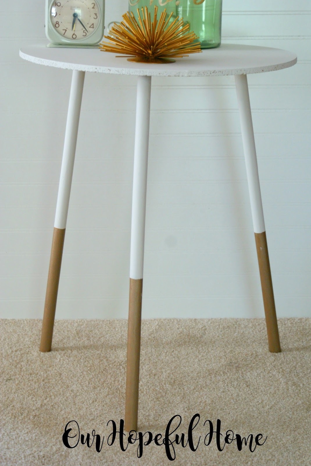Our Hopeful Home: DIY Paint-Dipped Three-Legged Table: Thrift Store ...