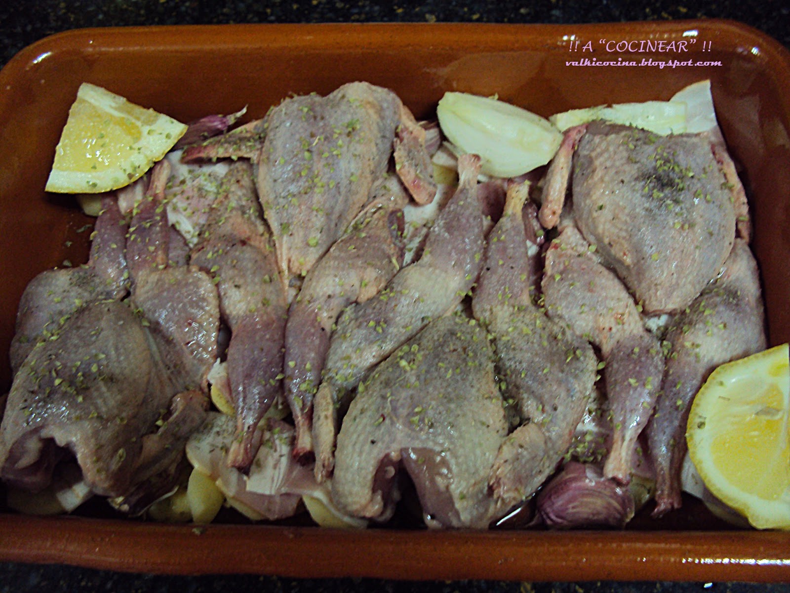 CODORNICES AL HORNO CON PATATAS Y BACON | ¡¡A COCINEAR!! Recetas ...