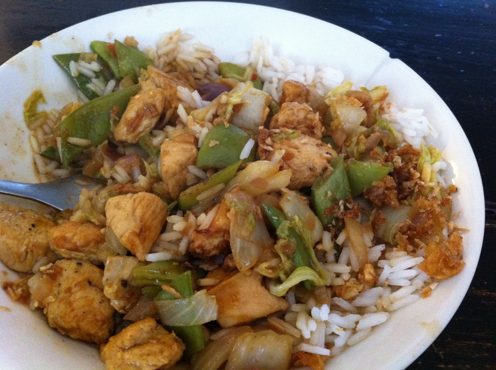 riaasmoestuin: Heerlijk gebakken chinese kool met kipfilet en rijst