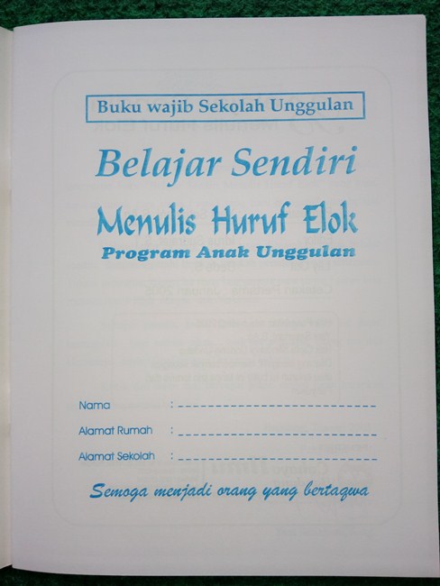 Belajar Sendiri Menulis Huruf Elok - Toko Buku Al-Amin