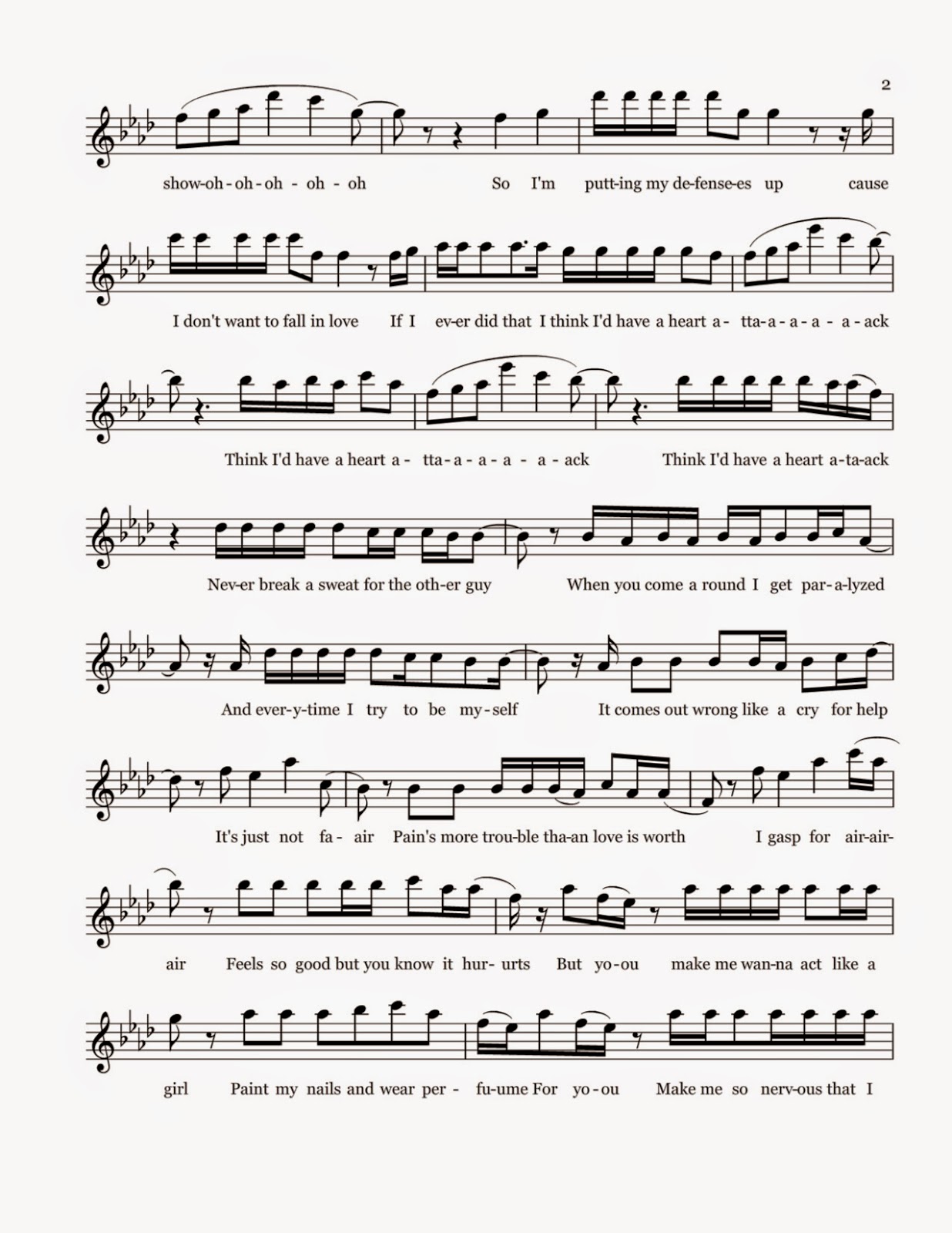 Flute Sheet Music: Heart Attack - Sheet Music