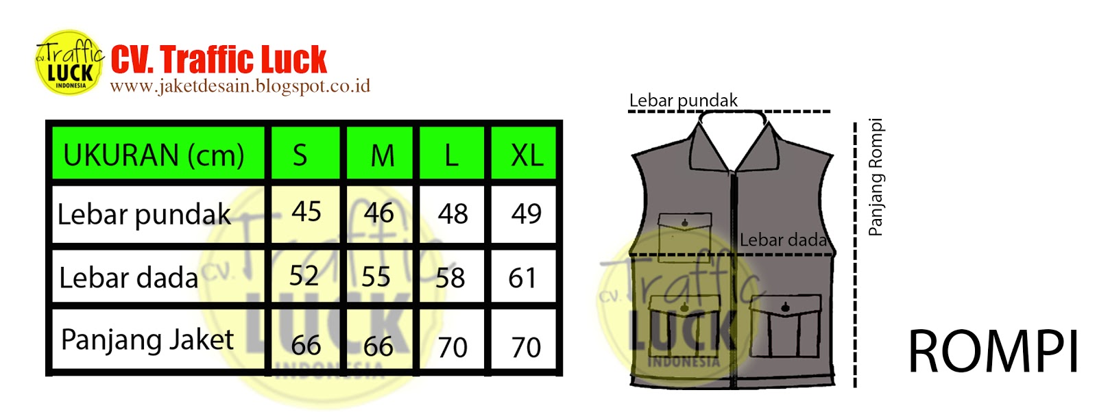 Ukuran Standar Jaket - Spesialis Jaket dan Konveksi