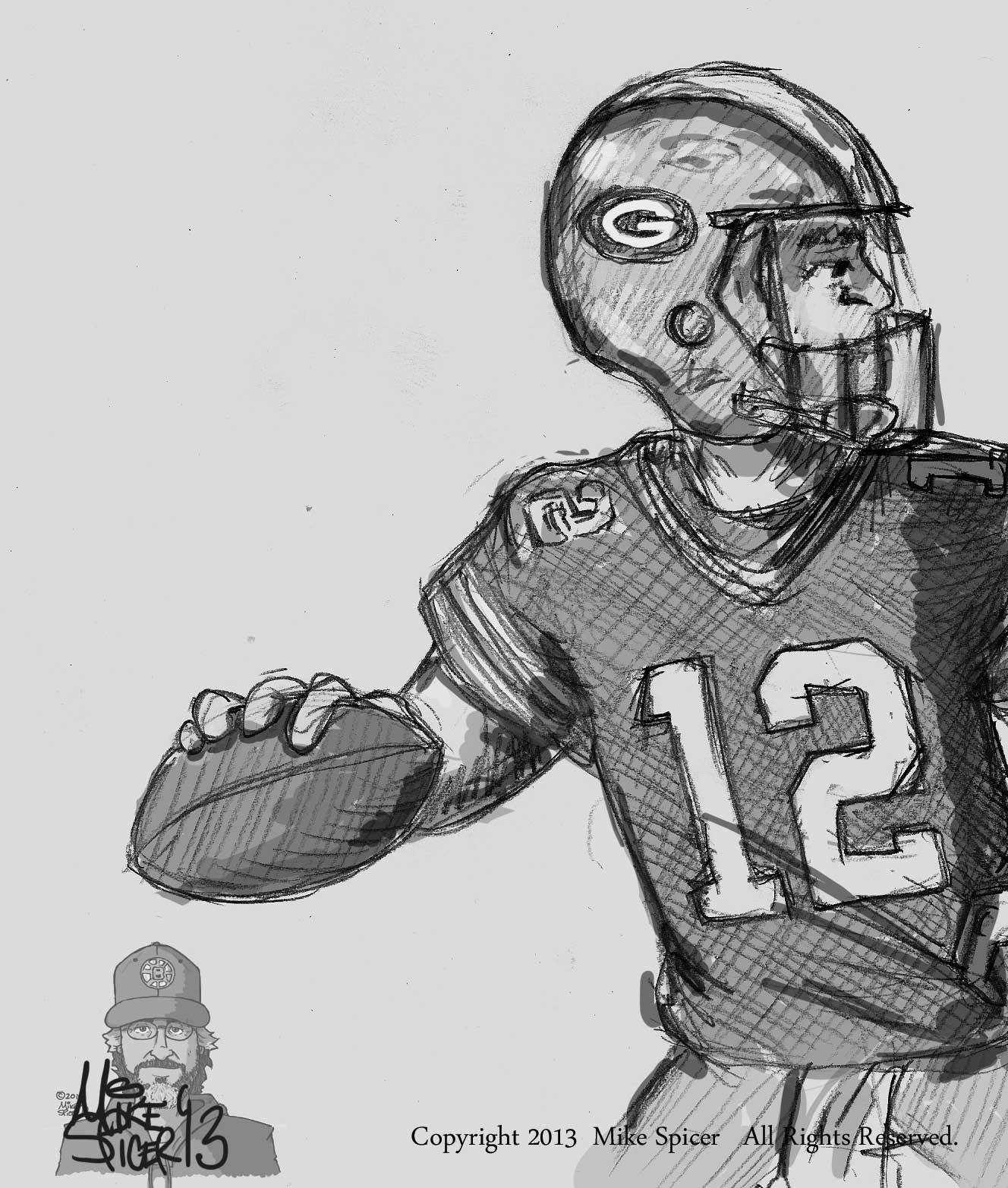 Mike Spicer Cartoonist / Caricaturist.: Aaron Rodgers