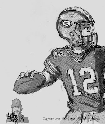 Mike Spicer Cartoonist / Caricaturist.: Aaron Rodgers