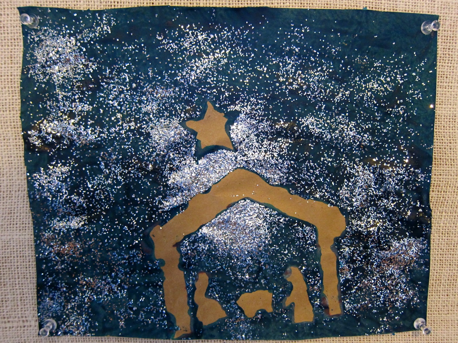 Silhouette Nativity Painting