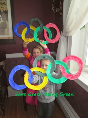Save Green Being Green: Try It Tuesday: Paper Plate Olympic Rings