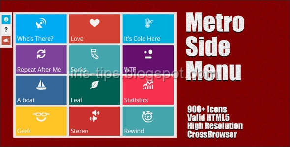 Metro Side Menu phong cách Windows 10 trượt dọc theo website ~ Iris Tips
