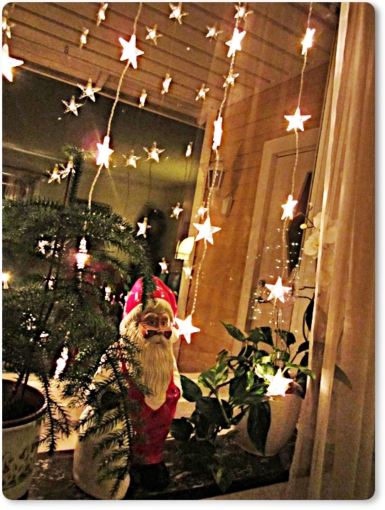 .Evas Kvarnaro: I mitt julfönster > liten tomte tittar in