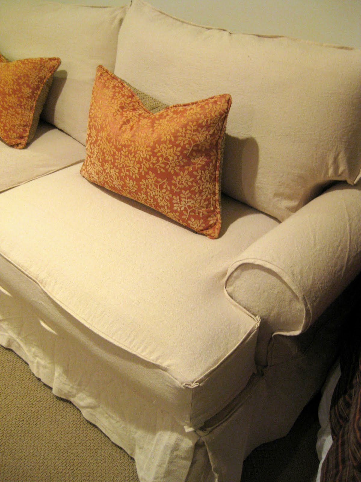 Custom Slipcovers by Shelley: Drop Cloth Couch, Chair, and Ottoman with ...